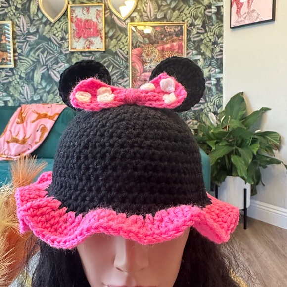 Accessories | Minnie Mouse Crochet Bucket Hat | Poshmark